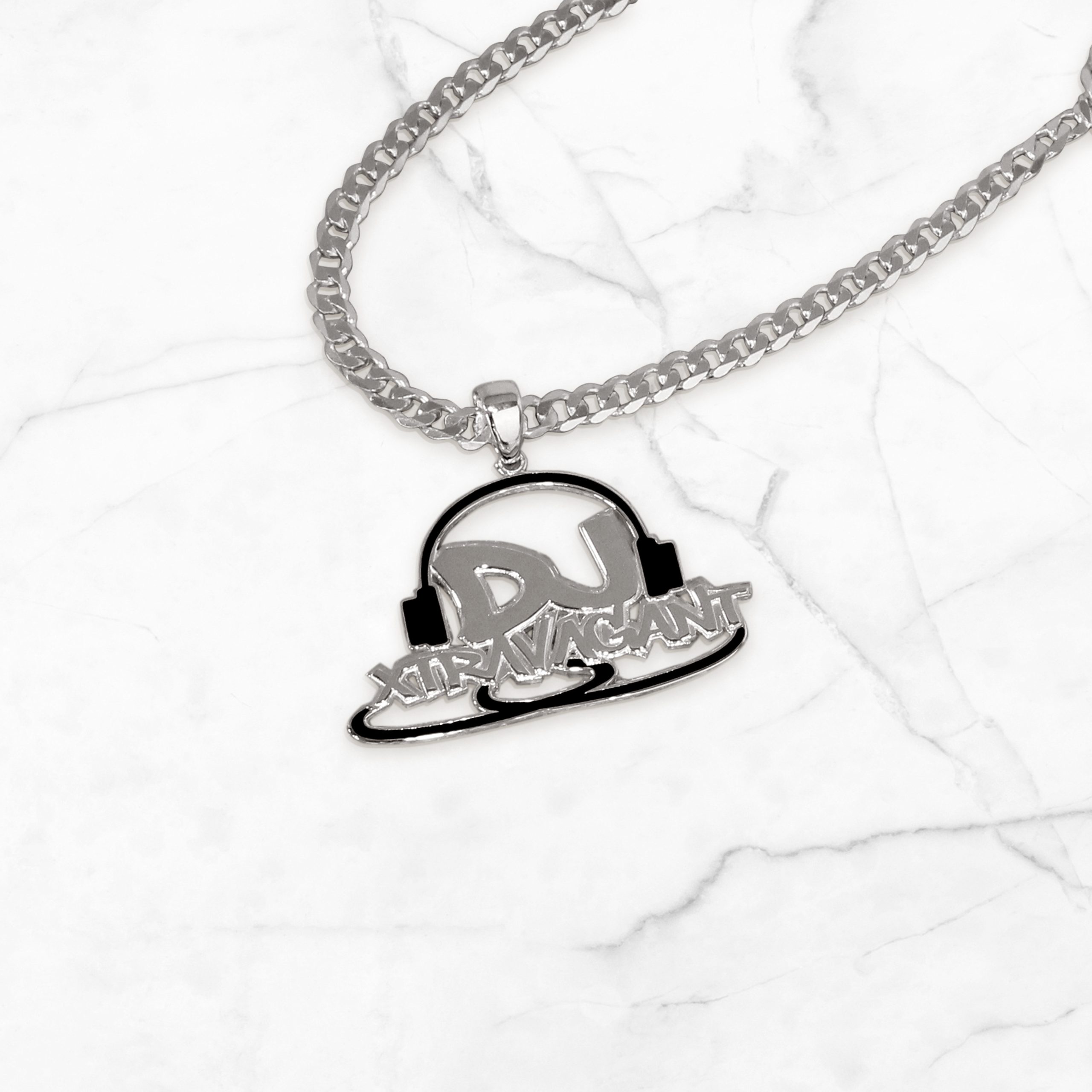 Unique Dj Logo Pendant » JewelryThis - Custom Jewelry