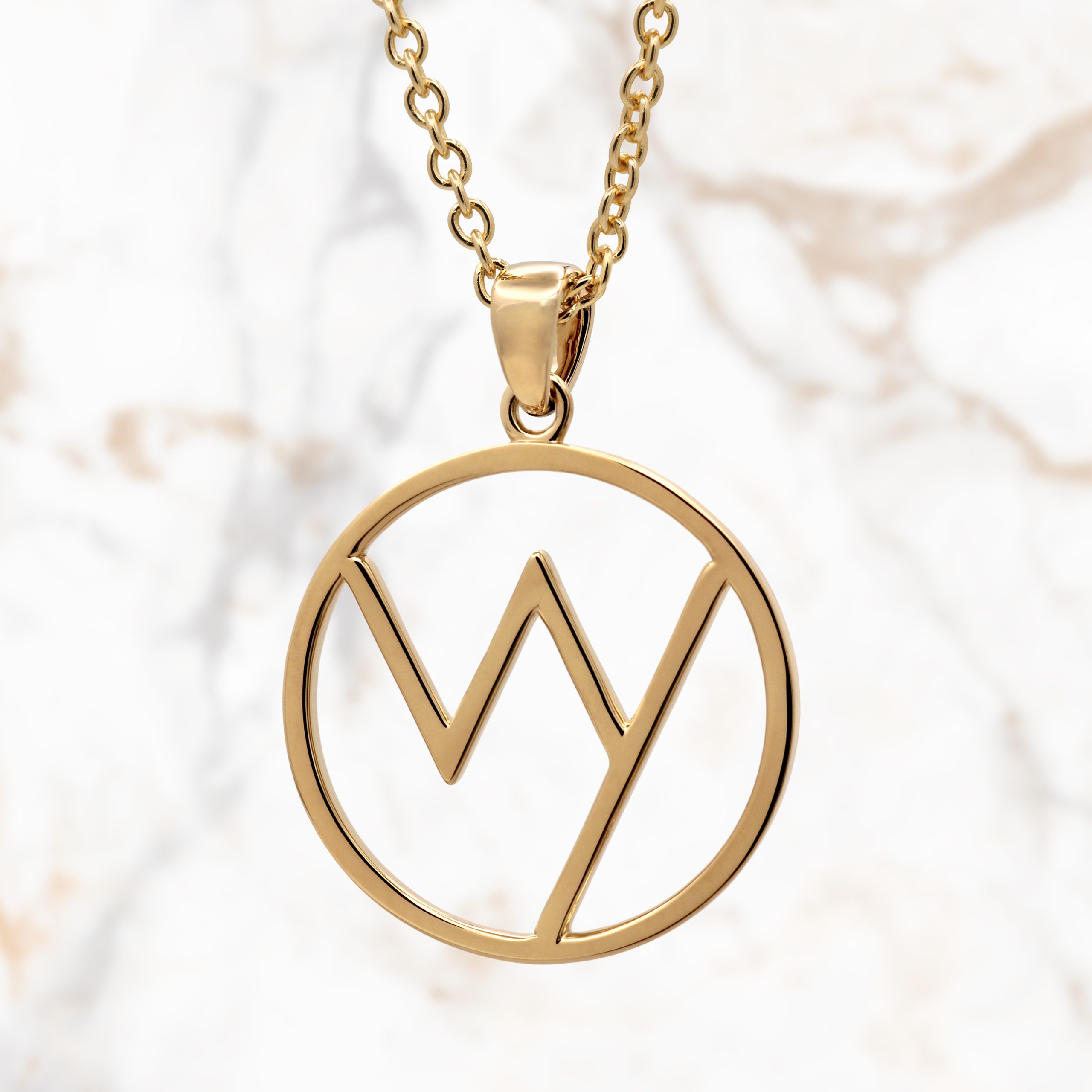 14Karat Yellow Gold Logo Pendant » JewelryThis - Custom Jewelry