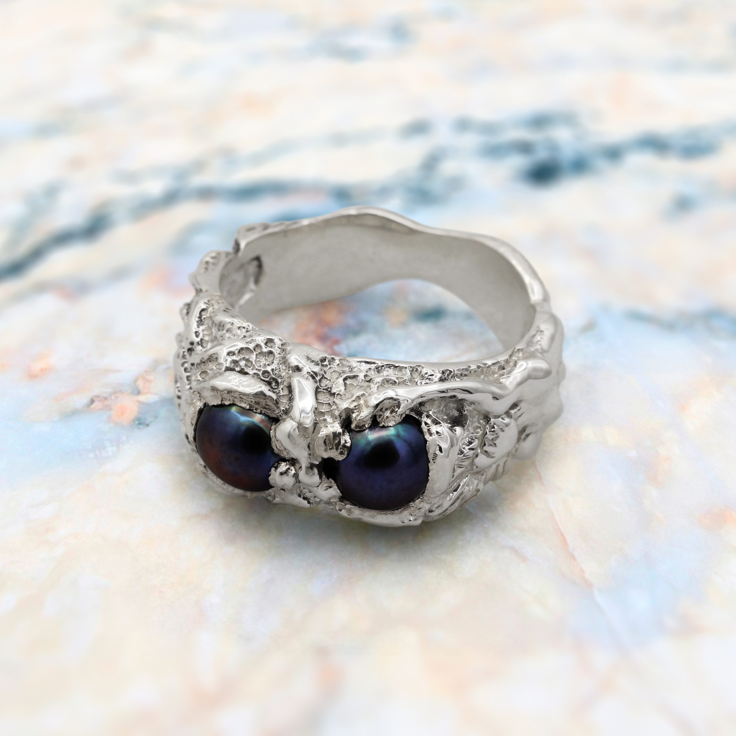Carved Mermaid Pearl Ring » JewelryThis - Custom Jewelry