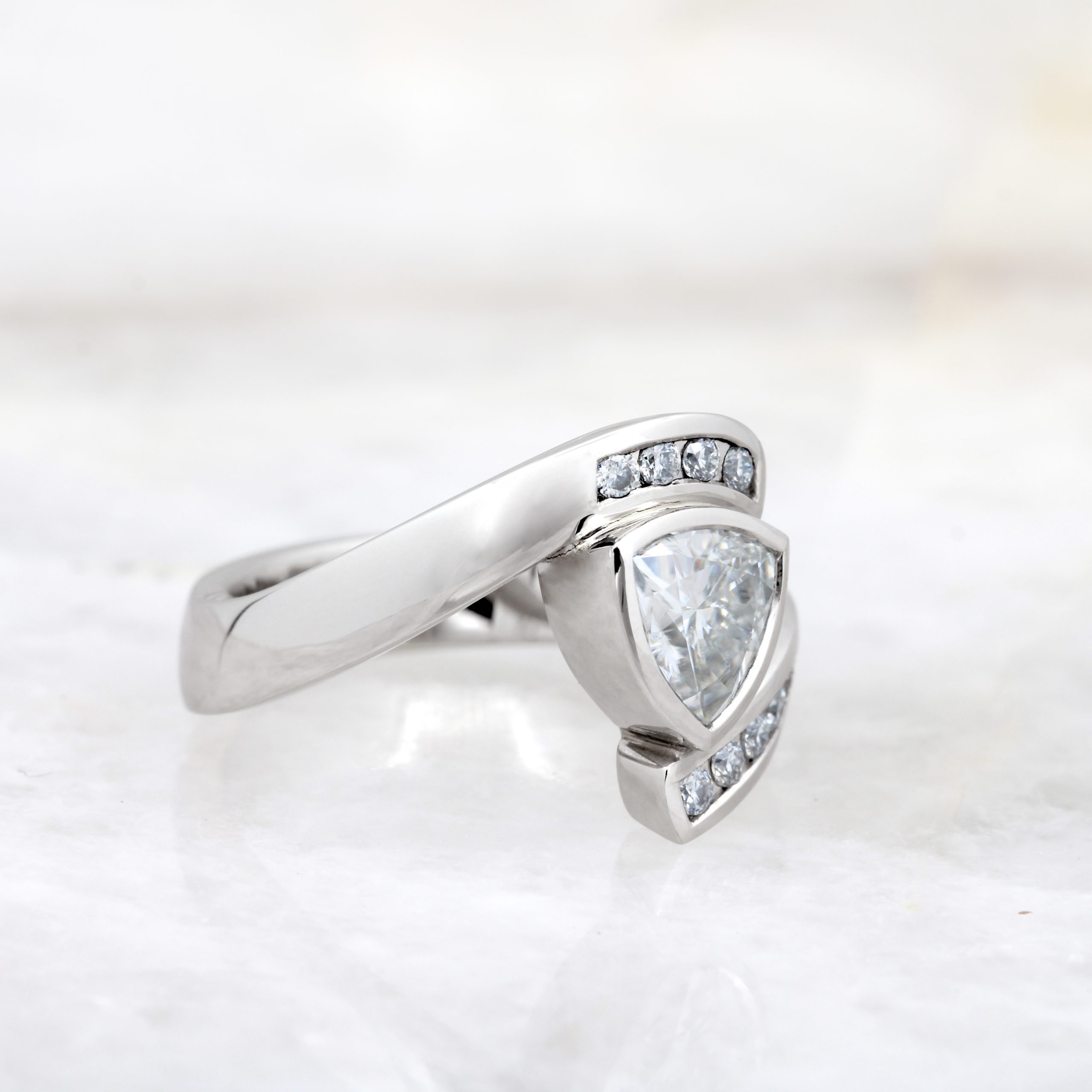 Trillion Bezel Set Engagement Ring » JewelryThis - Custom Jewelry