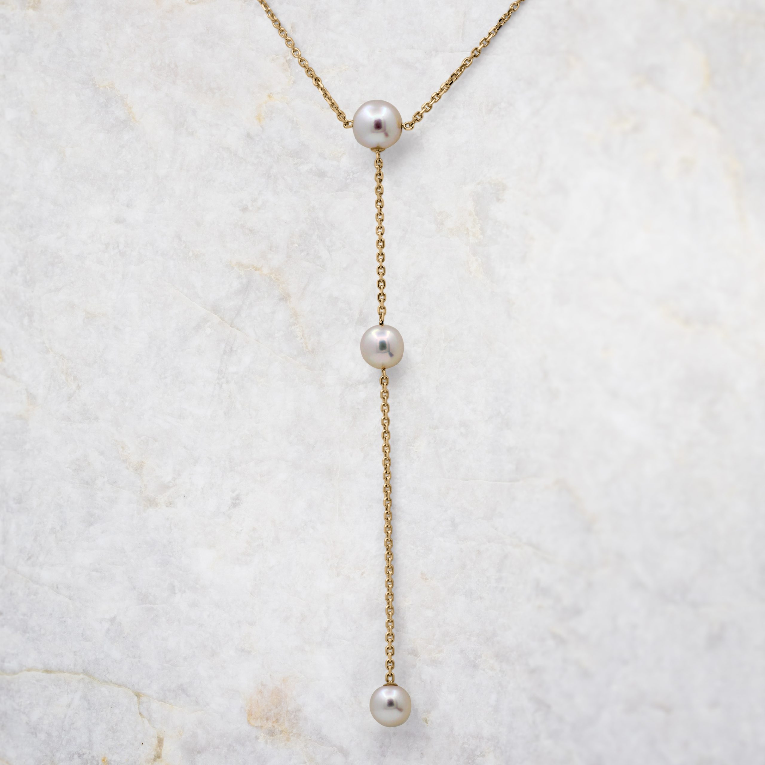 Triple Drop Pearl Necklace » JewelryThis - Custom Jewelry