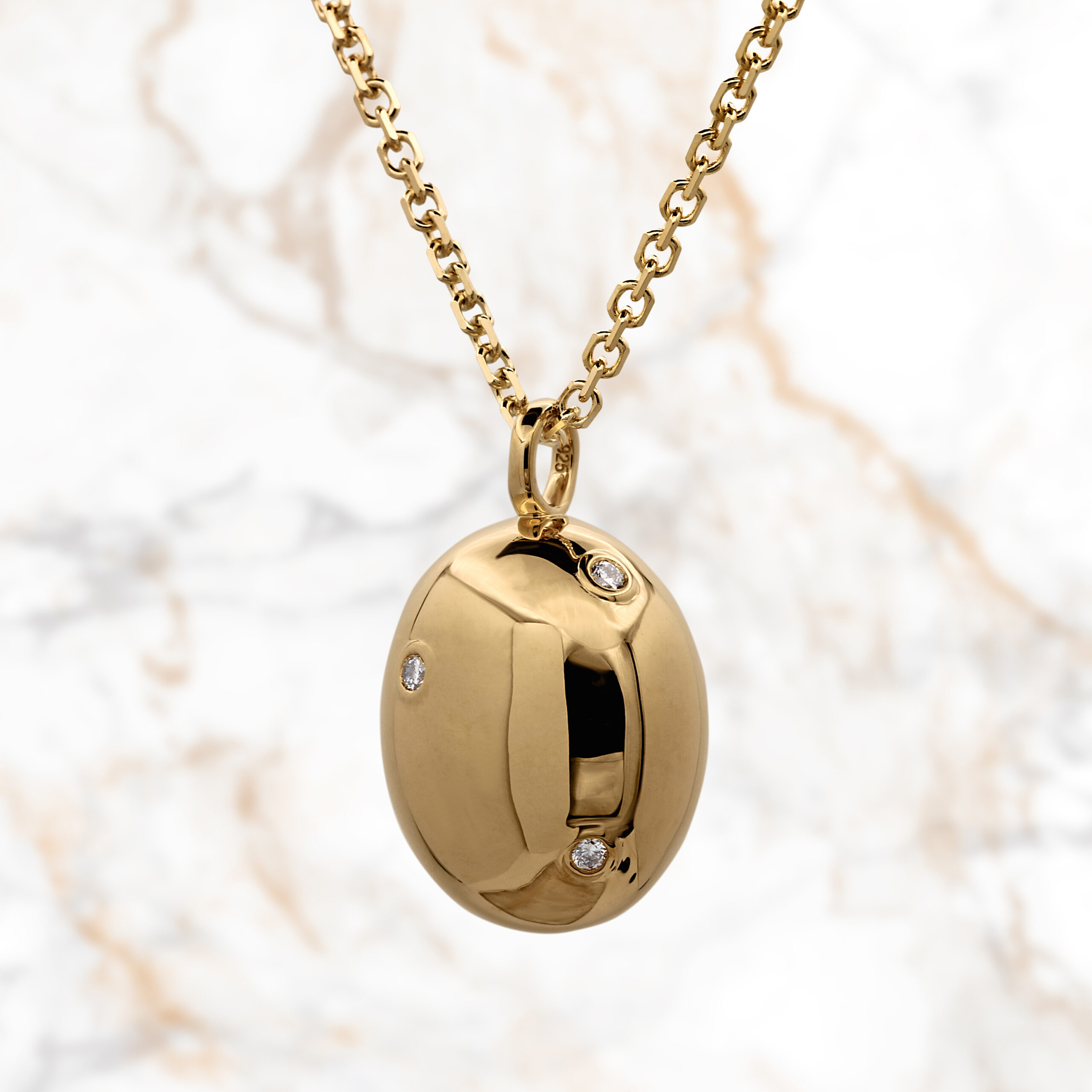 Gold Plated Silver Spherical Pendant » Custom Jewelry by Jewelrythis