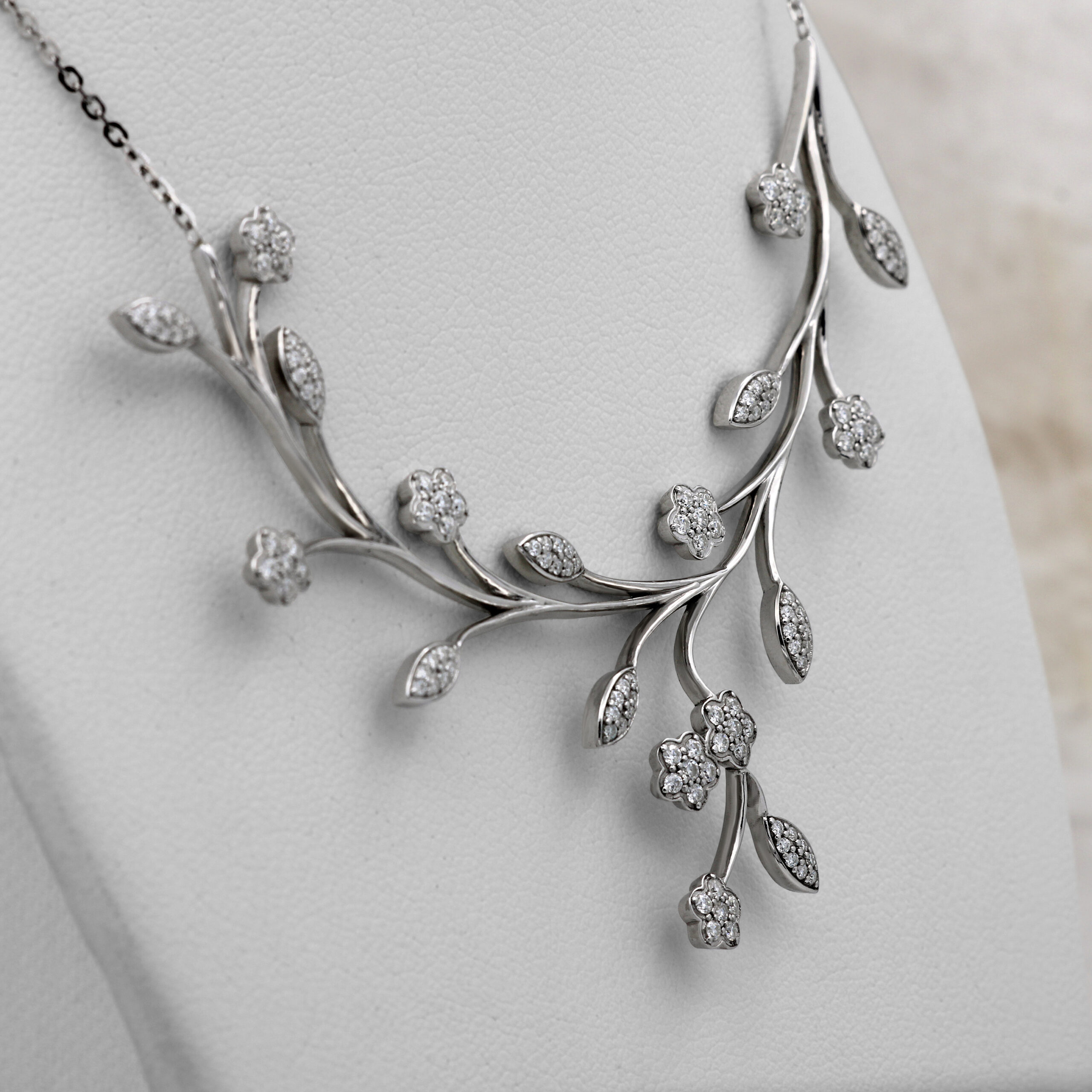 Flowers And Leaves Necklace » JewelryThis - Custom Jewelry