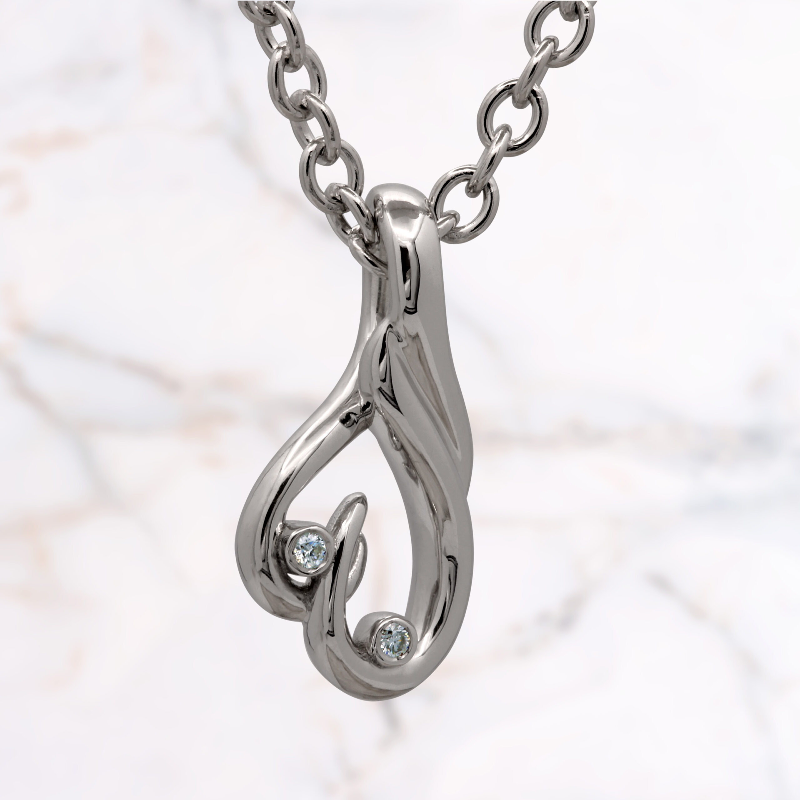 Silver And Diamond Pendant » JewelryThis - Custom Jewelry