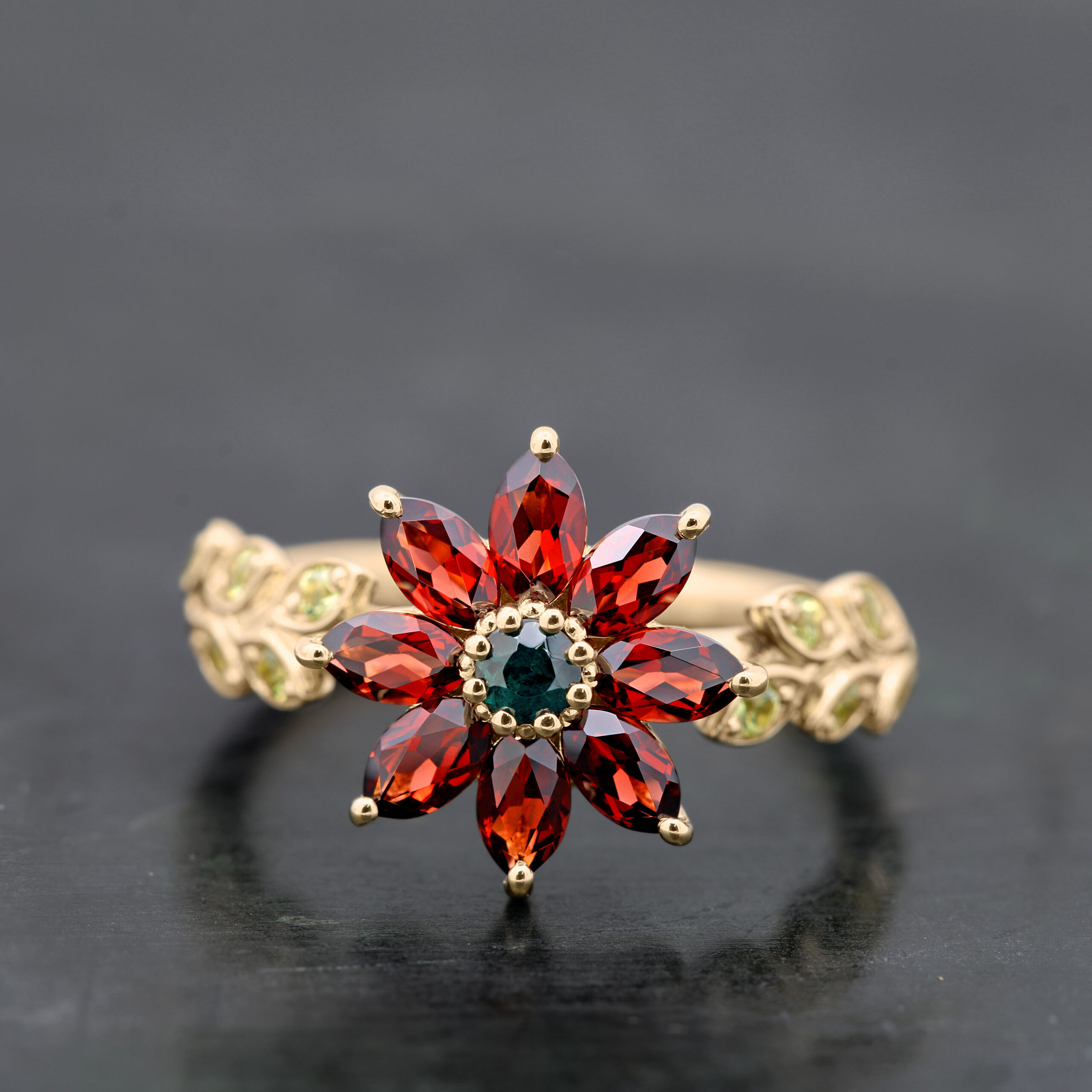 Birthstone Flower Ring » JewelryThis - Custom Jewelry