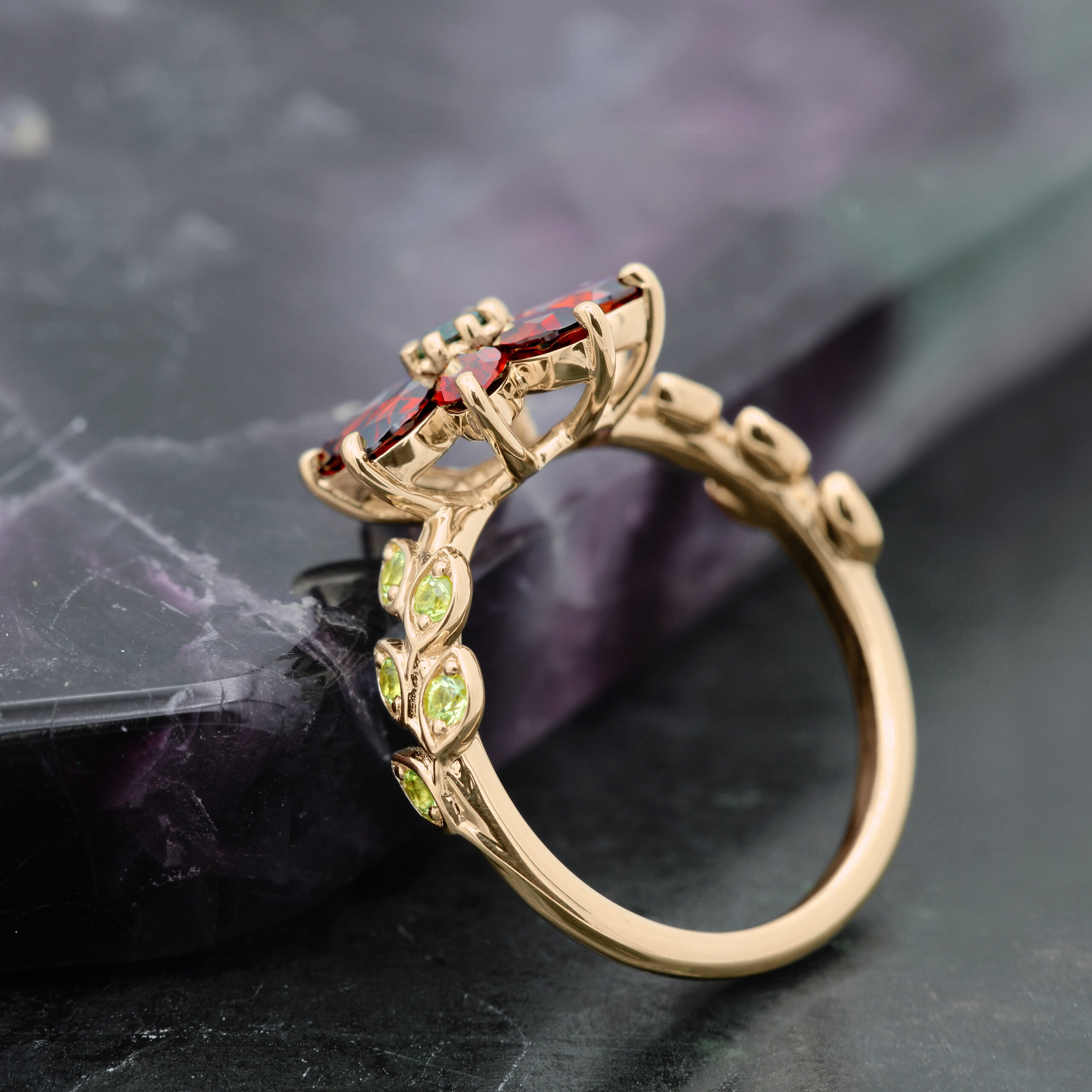 Birthstone Flower Ring » JewelryThis - Custom Jewelry