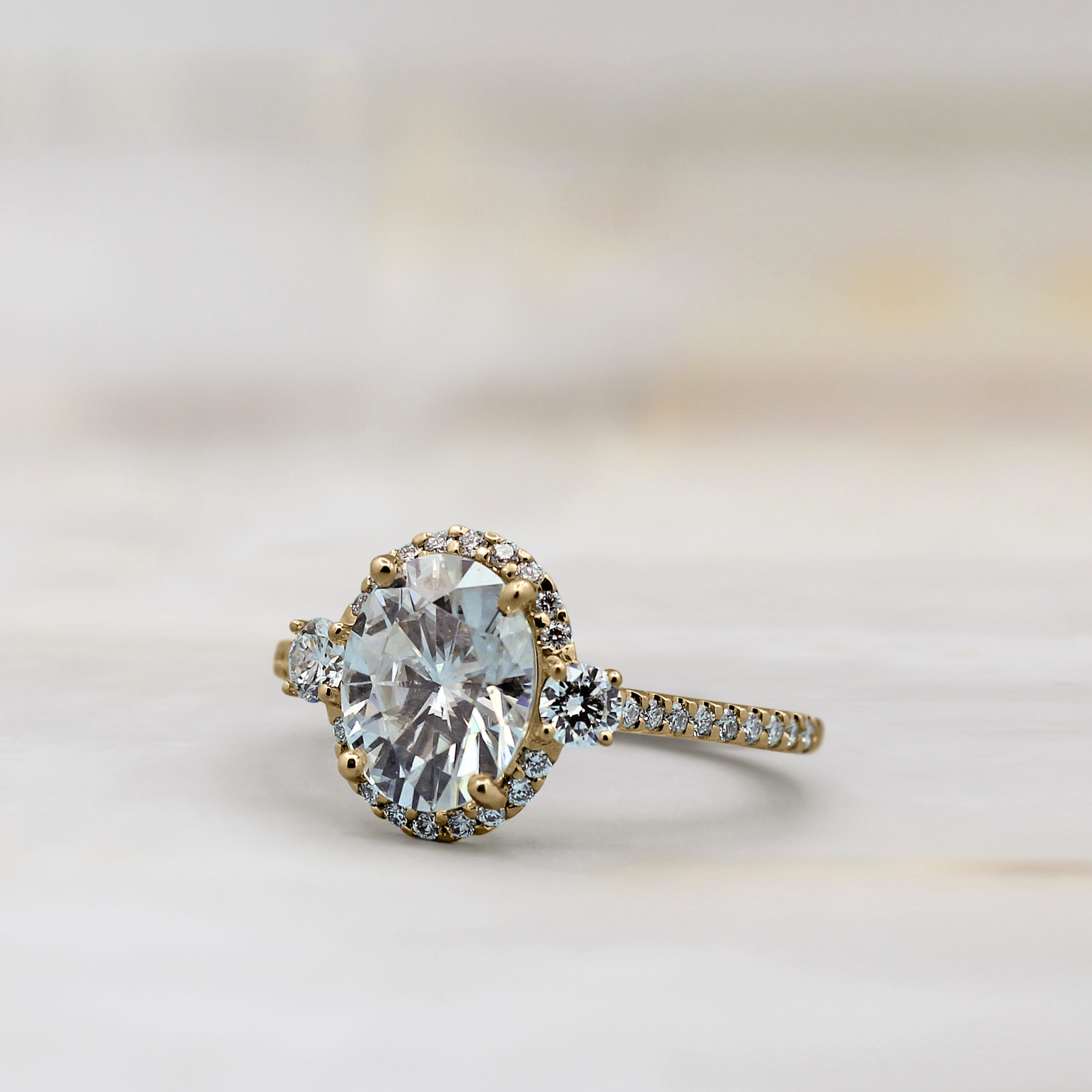 Oval Halo Engagement Ring » JewelryThis - Custom Jewelry