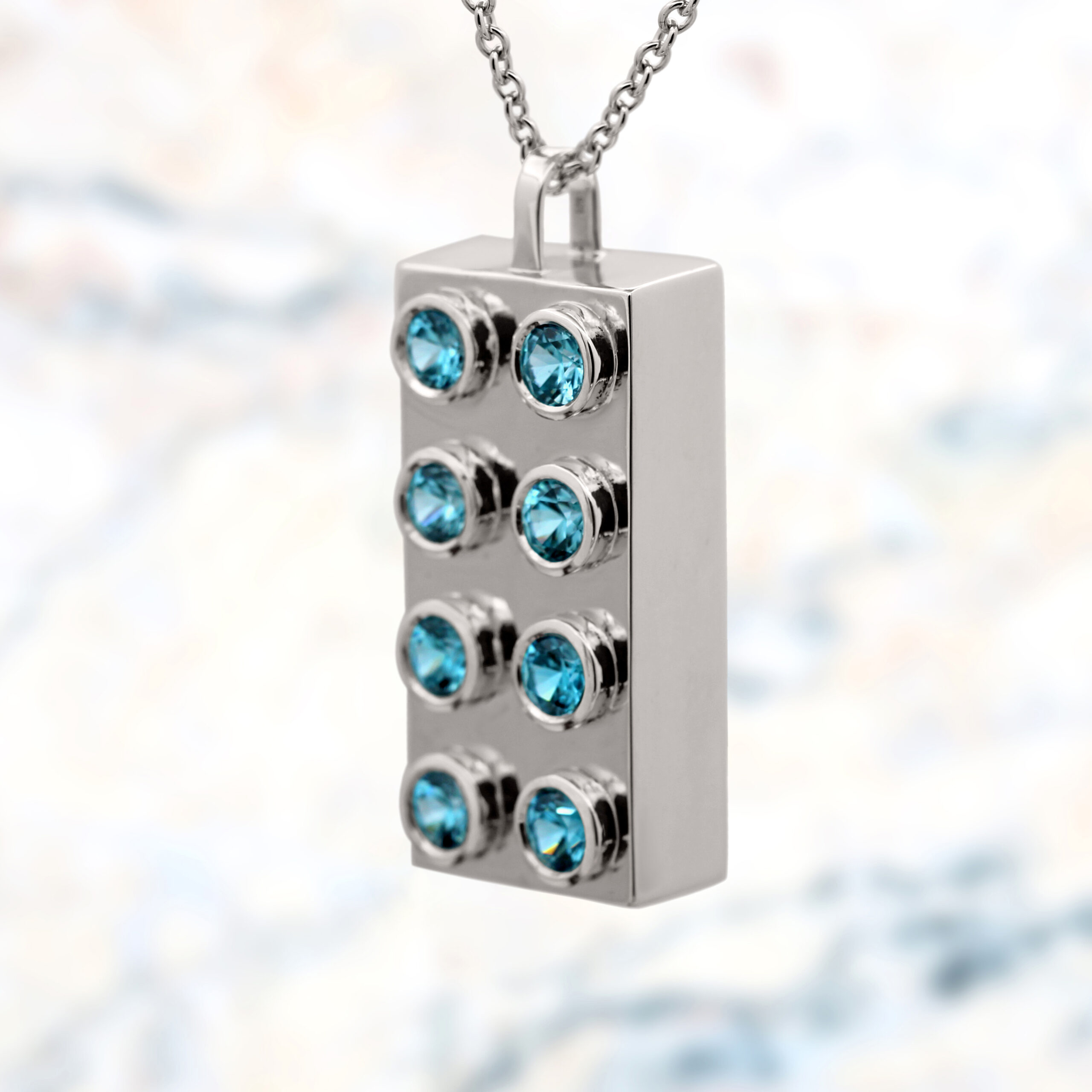 Silver lego necklace store