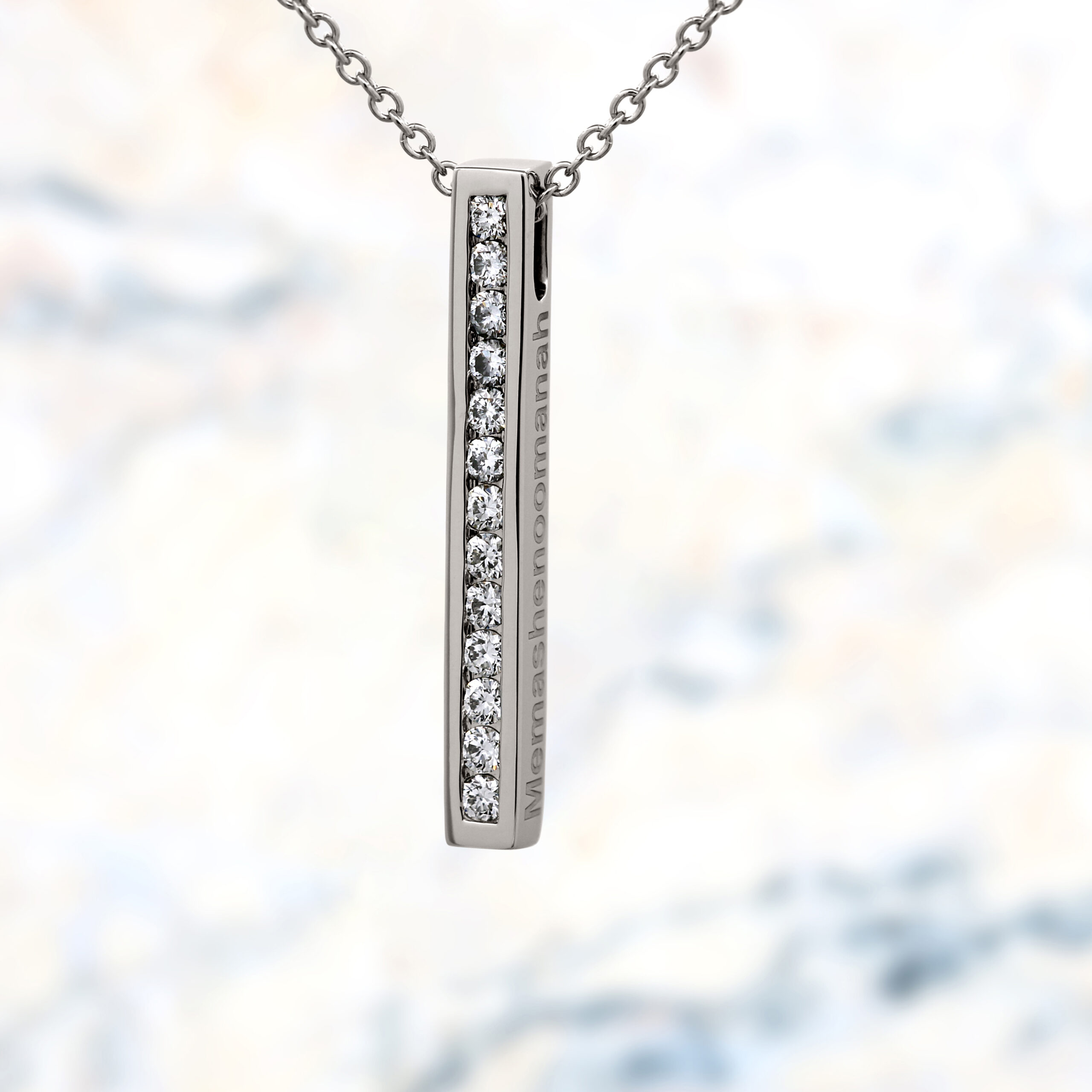 Diamond Bar Pendant » JewelryThis - Custom Jewelry